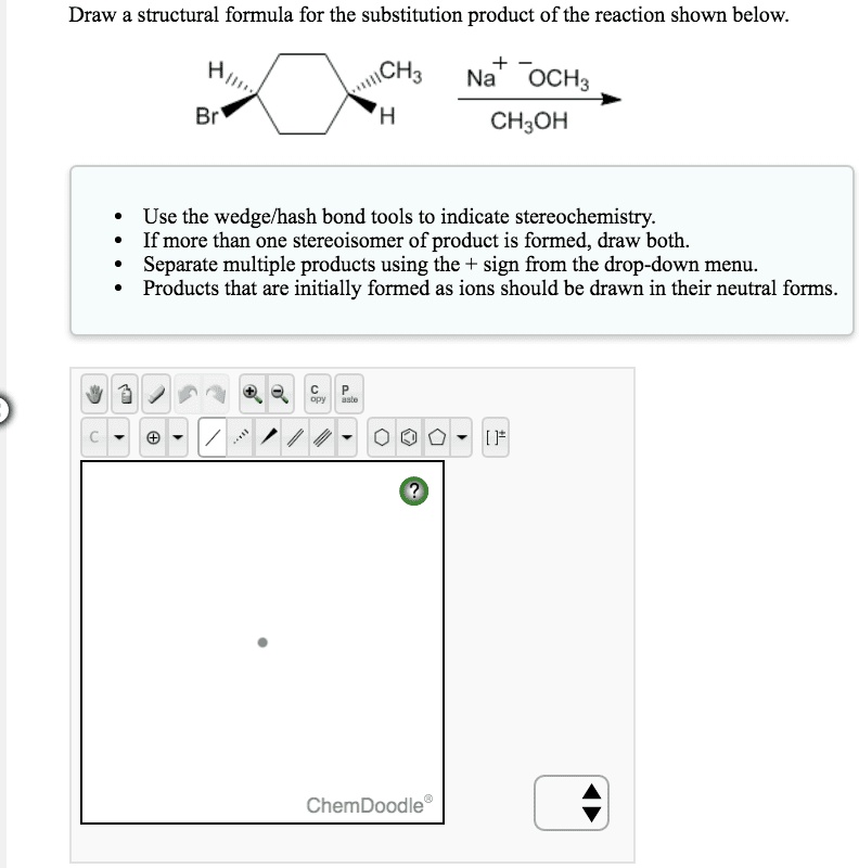 Draw a structural formula for the substitution product of the reaction ...