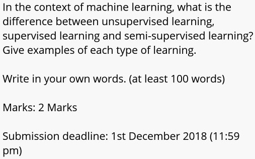 SOLVED: In the context of machine learning, what is the difference between unsupervised learning ...