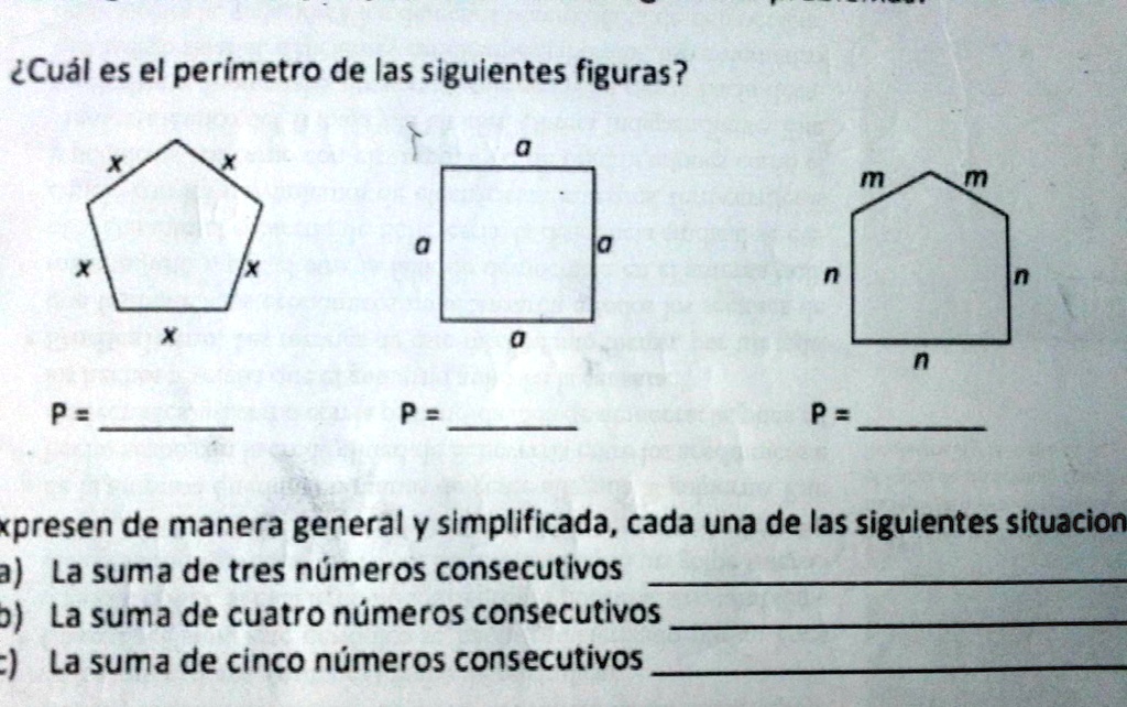 SOLVED: AYUDA POR FAVOR ¿CUAL ES EL PERIMETRO DE LAS SIGUIENTES FIGURAS ...