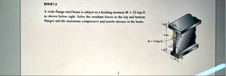hw07 3 a wide flange steel beam is subject to a bending moment m 15 kip ...