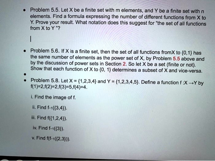 Solved Problem 55 Let X Be A Finite Set With M Elements And Y Be A
