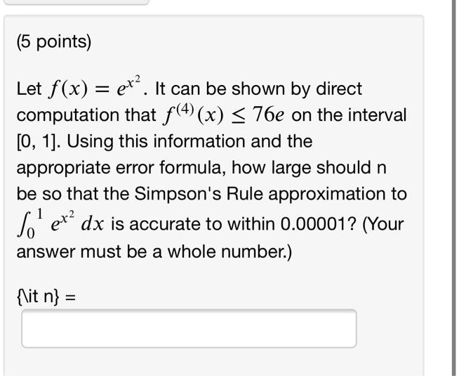 5 points let fx e it can be shown by direct computation that f4 x 76e ...
