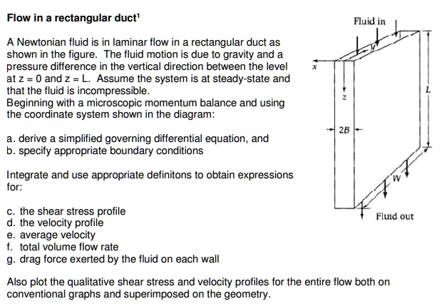 Flow in a rectangular duct¹ A Newtonian fluid is in laminar flow in a ...