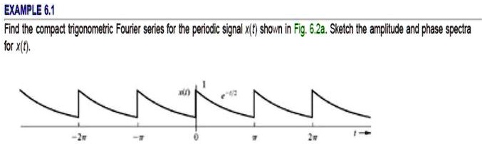 EXAMPLE 6.1 Find the compact trigonometric Fourier series for the ...