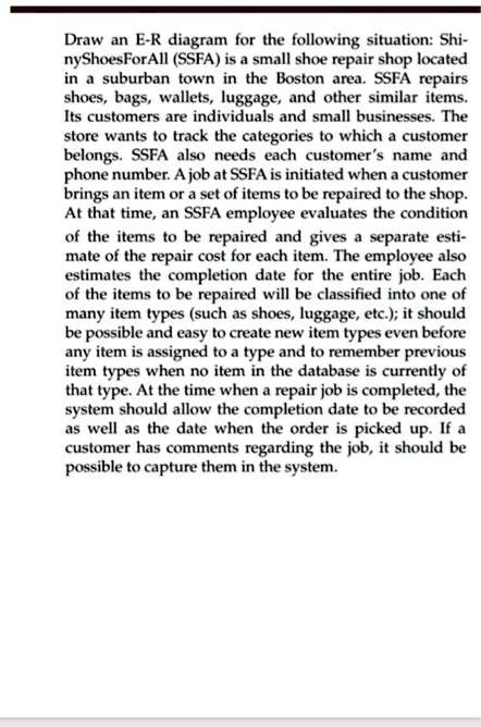 Draw an E-R diagram for the following situation: Shi-nyShoesForAll ...