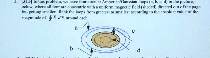 SOLVED: In the problem, we have four circular Amperian/Gaussian loops ...