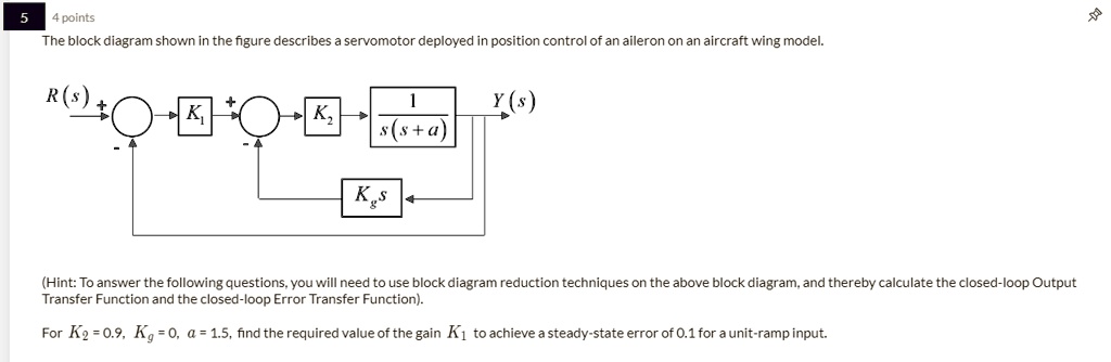 5 4 points the block diagram shown in the figure describes a servomotor ...