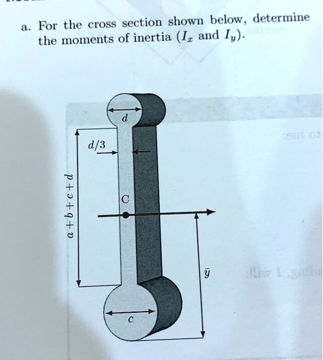 SOLVED: a. For the cross section shown below, determine the moments of ...