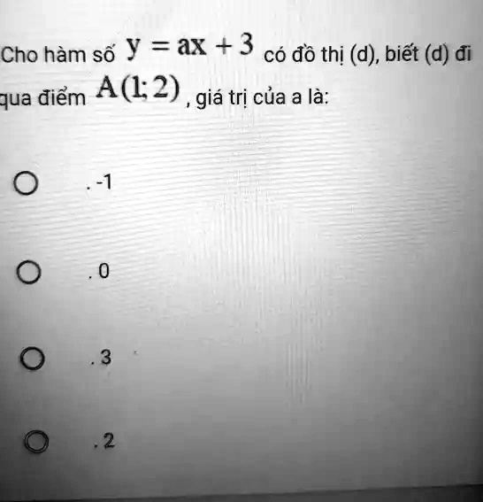 Solved Cho Hà M SᑠY Ax 3 Có đᓠThዠD Biết D đi
