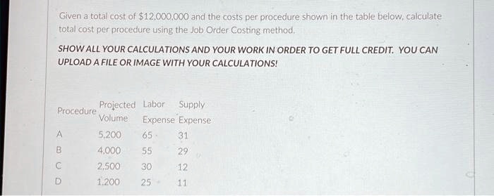 SOLVED: Text: Given a total cost of 12,000,000 and the costs per ...