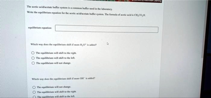 Solved The Acetic Acid Acetate Buffer System Is A Common Buffer Used In The Laboratory Write