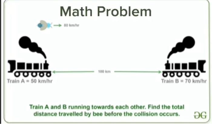 SOLVED: Math Problem qamh Train A = 50 km/hr Train B = 70 km/hr Train A ...
