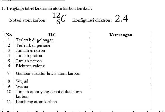 SOLVED: Mohon bantuannya teman-teman Lengkapi tabel kekhasan atom ... SOLVED: Mohon bantuannya teman-teman Lengkapi tabel kekhasan atom ...