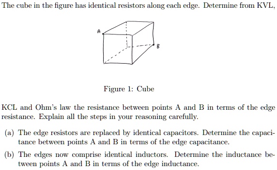 SOLVED: The cube in the figure has identical resistors along each edge ...