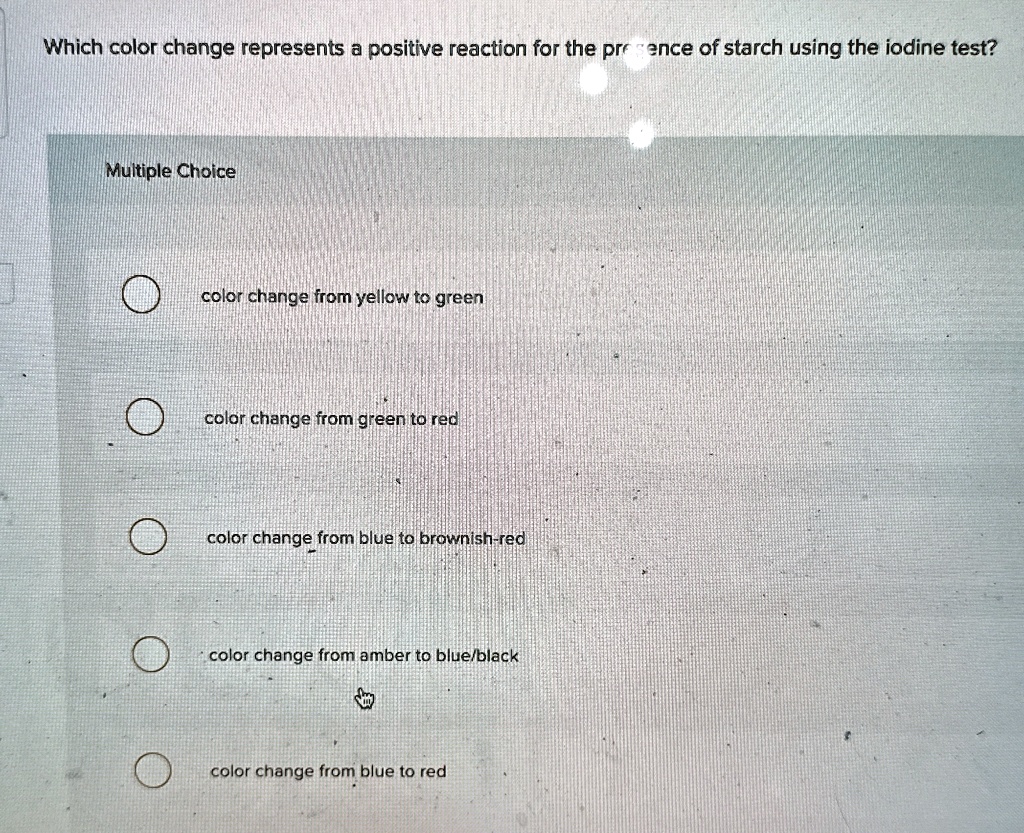 [GET ANSWER] which color change represents a positive reaction for the ...