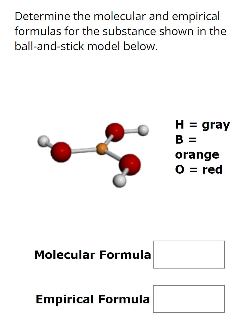 SOLVED: Determine the molecular and empirical formulas for the ...