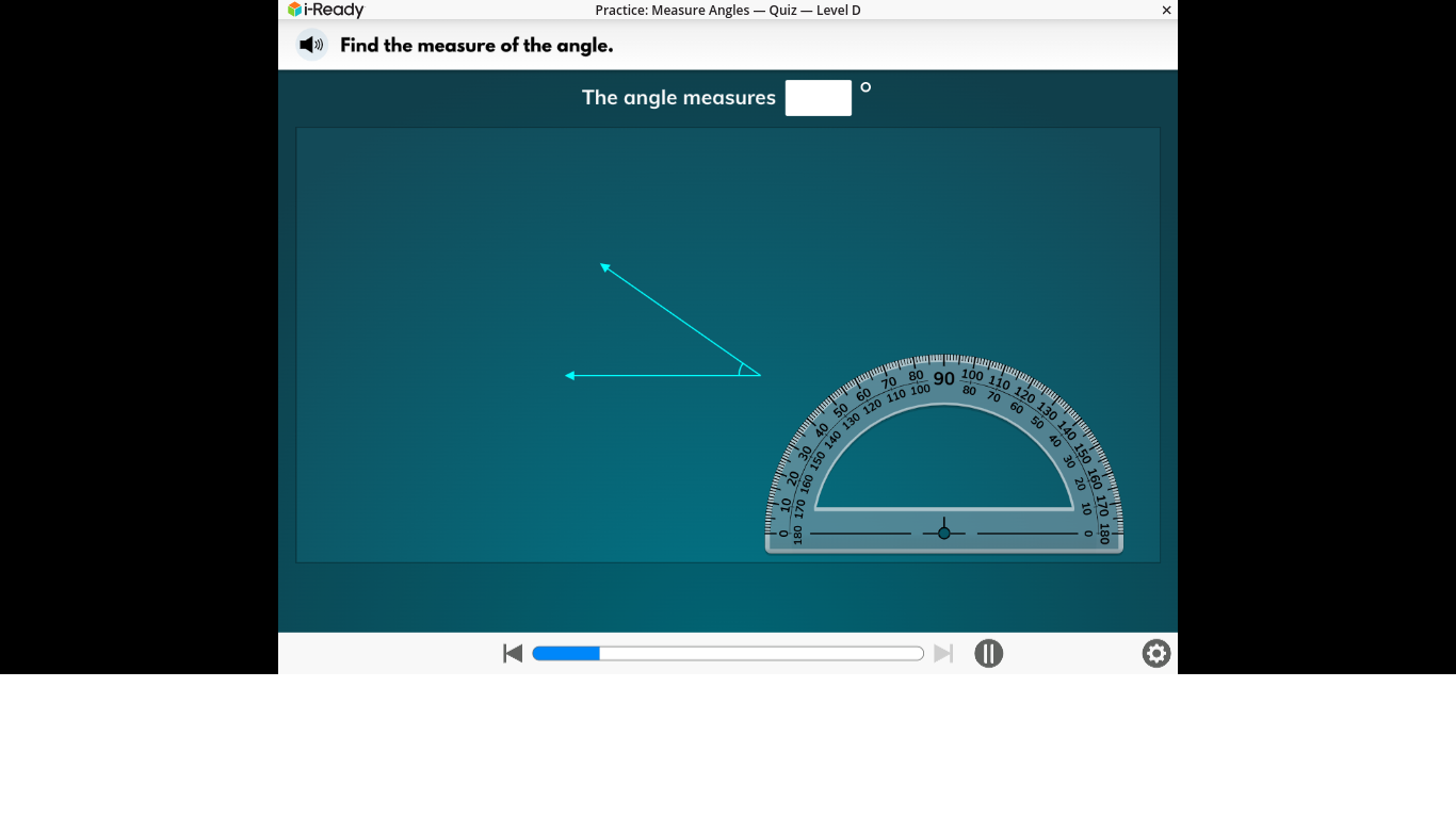 i-Ready Practice: Measure Angles - Quiz - Level D x Find the measure of ...