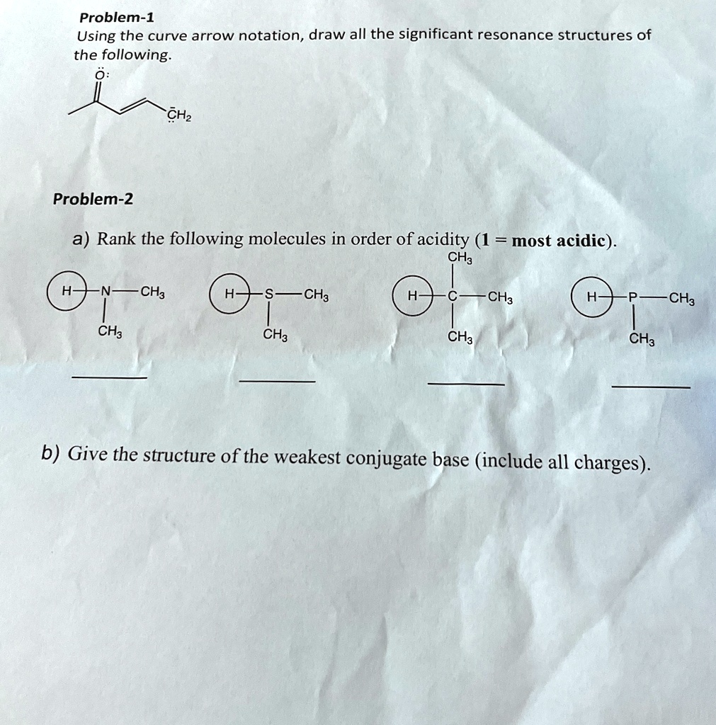 problem 1 using the curve arrow notation draw all the significant ...