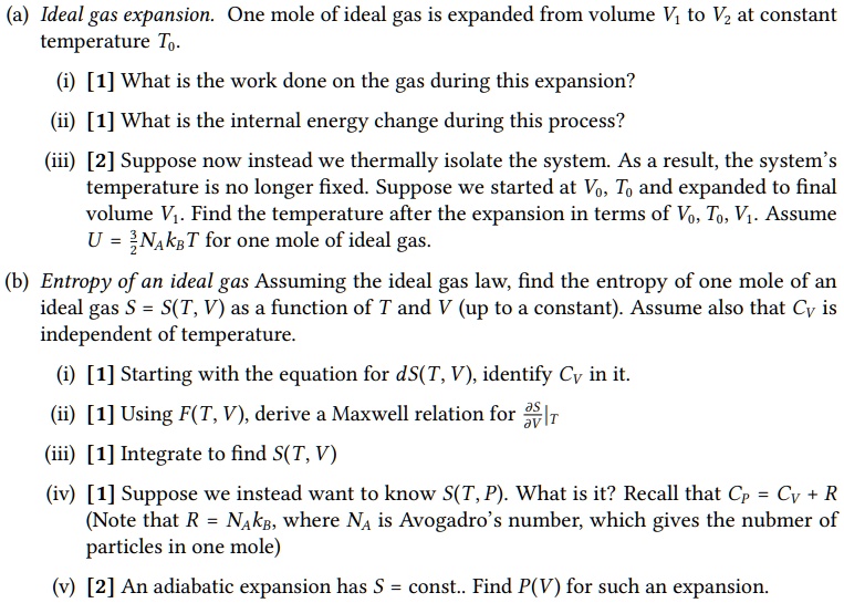 SOLVED: (a) Ideal gas expansion. One mole of an ideal gas is expanded ...