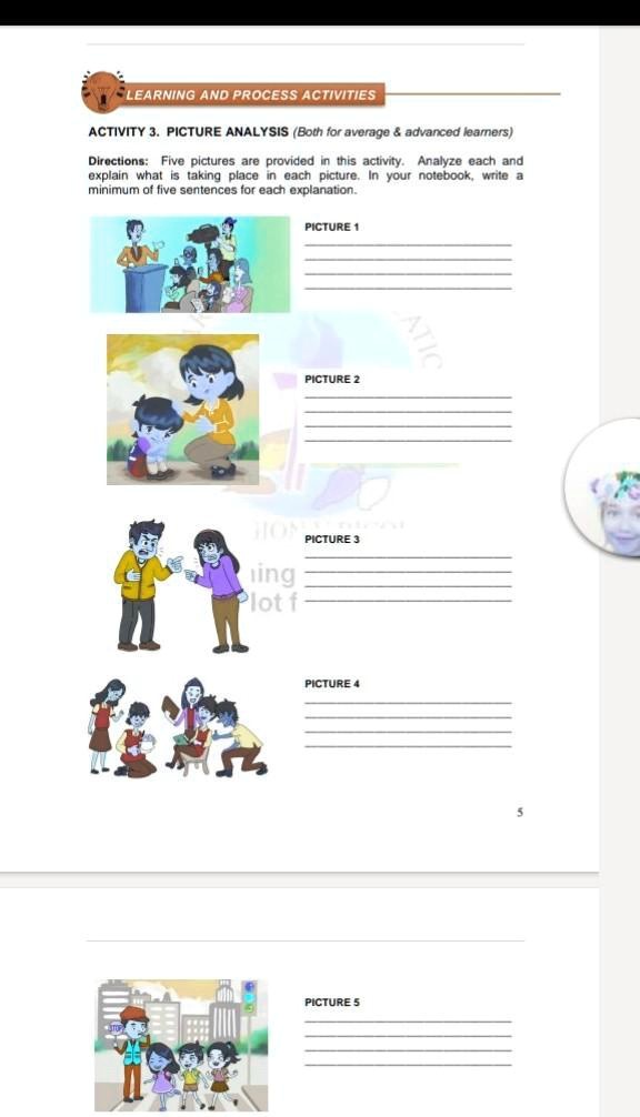 expalin the picture in 5 sentences learning and process activities activity picture analysis ...