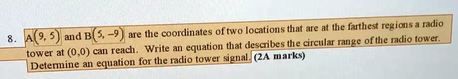 SOLVED: coordinates oftwo locations that are at the farthest regionsa ...