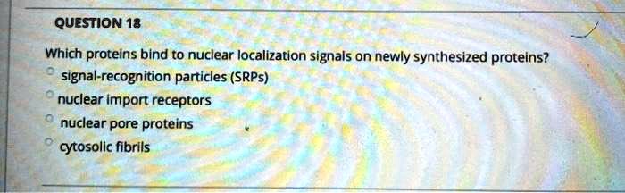question 18 which proteins bind to nuclear localization signals on ...