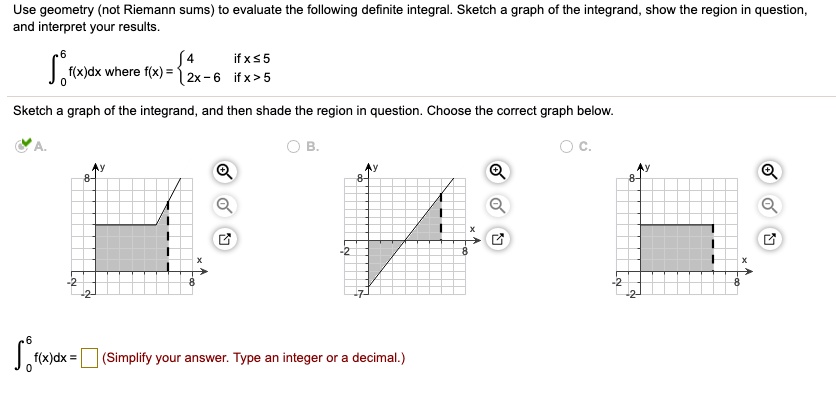 SOLVED: Use geometry (not Riemann sums to evaluate the following ... SOLVED: Use geometry (not Riemann sums to evaluate the following ...