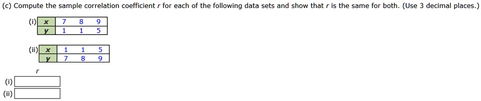 [GET ANSWER] compute the sample correlation coefficient for each of the ...