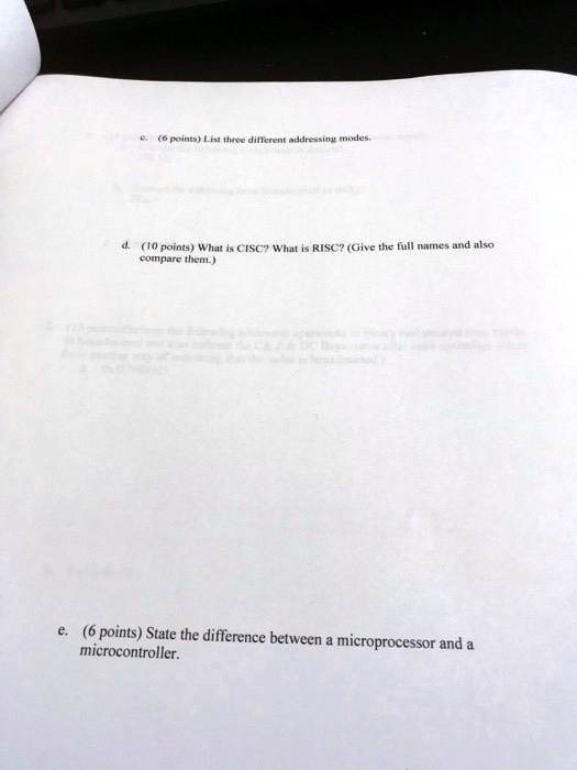 SOLVED: Texts: C, d, and e please! (6 points) List three different addressing modes. (10 points ...