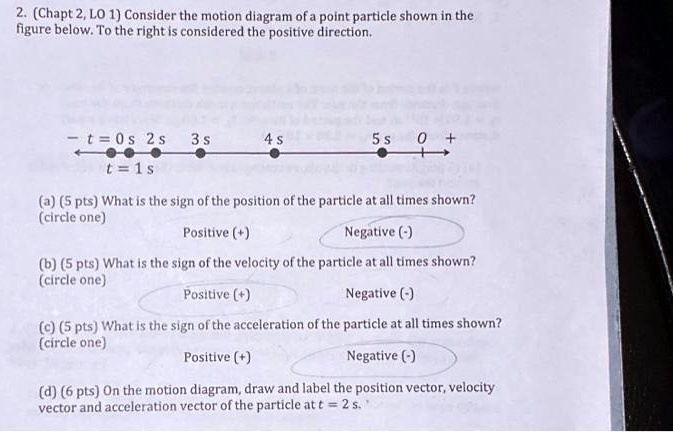 SOLVED: 2. (Chapter 2, LO 1) Consider the motion diagram of a point particle shown in the figure ...