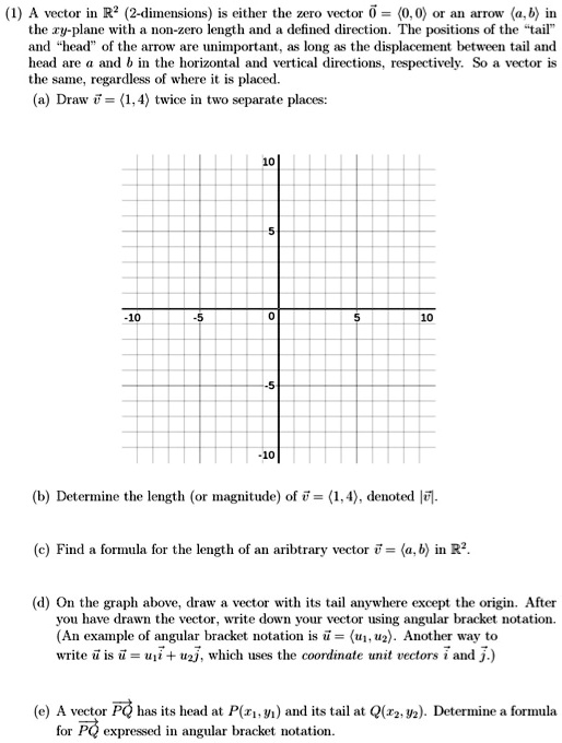 SOLVED: A vector in R2 dimensions is either the zero vector 0 = (0,0 ...