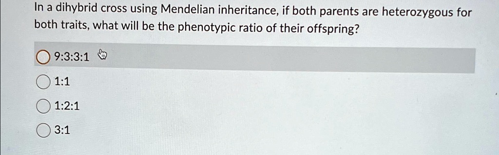 In a dihybrid cross using Mendelian inheritance, if both parents are ...