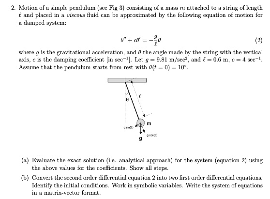 motion of simple pendulum see fig 3 consisting of umiec attached t0 ...