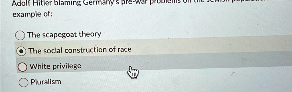 adolf hitler blaming germanys pre war proviems example of the scapegoat ...