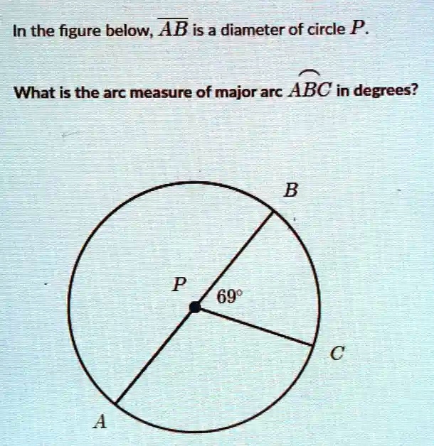 SOLVED: In the figure below, AB is a diameter of circle P. What is the ...