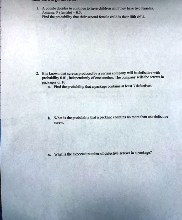 SOLVED:couple decides conunug have children until they have two fcmules ...
