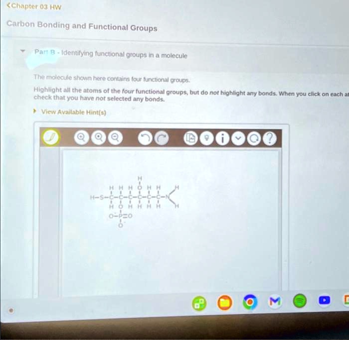 SOLVED: Texts: Chapter 03 HW Carbon Bonding and Functional Groups Part ... SOLVED: Texts: Chapter 03 HW Carbon Bonding and Functional Groups Part ...