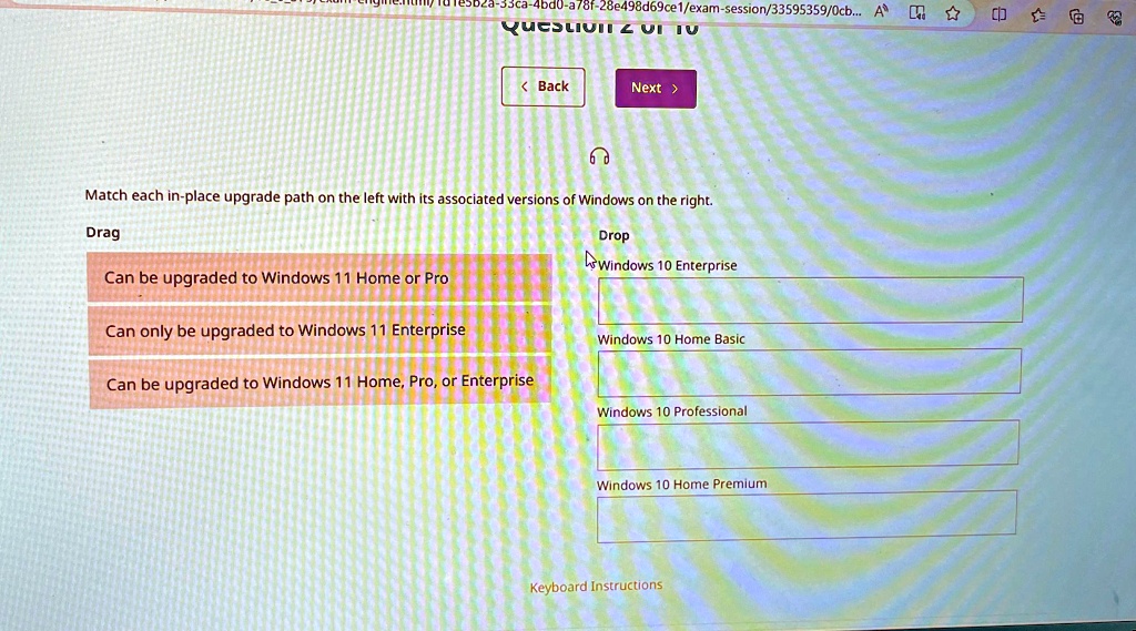 SOLVED: 60 Match each in-place upgrade path on the left with its ...