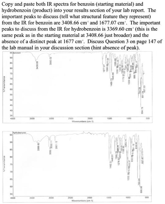 SOLVED: Text: Copy and paste both IR spectra for benzoin (starting ...