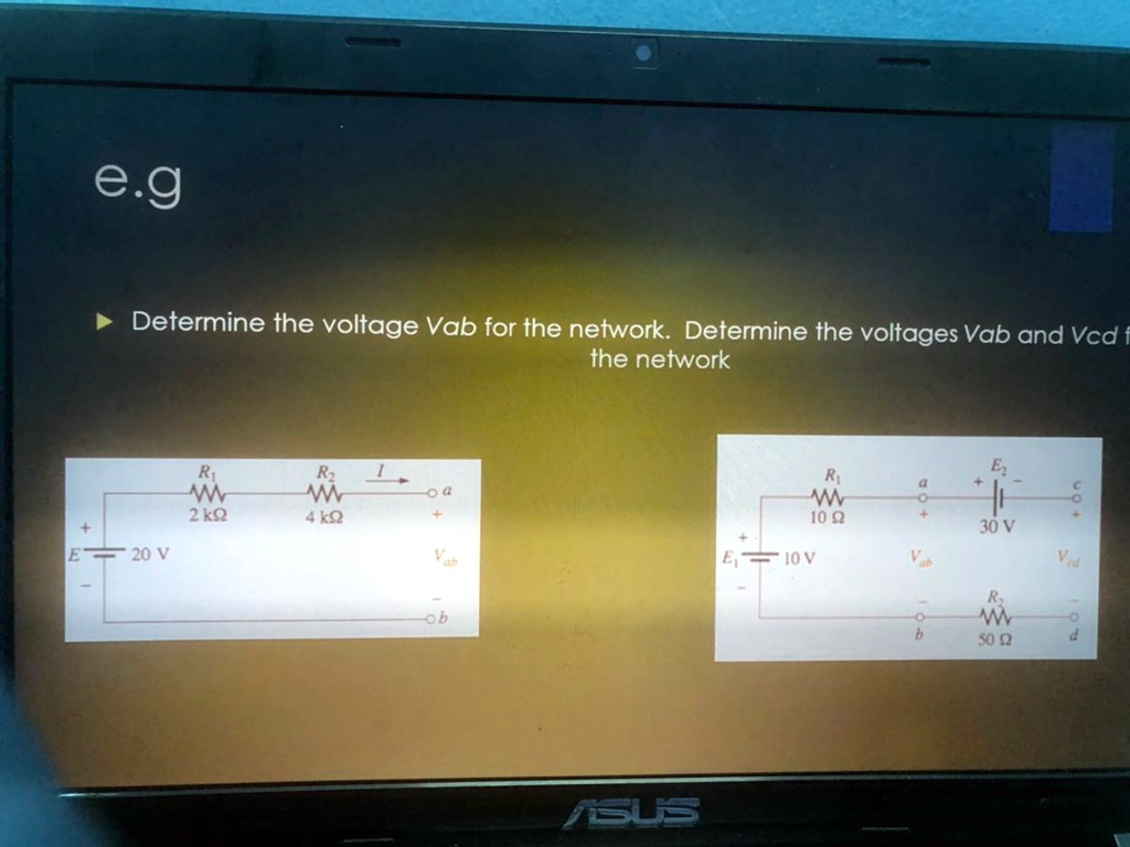 SOLVED: Determine the voltage Vab for the first circuit and also determine the voltages Vab and ...