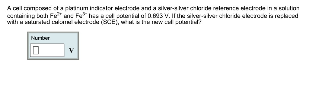 SOLVED: A cell composed of a platinum indicator electrode and a silver ...
