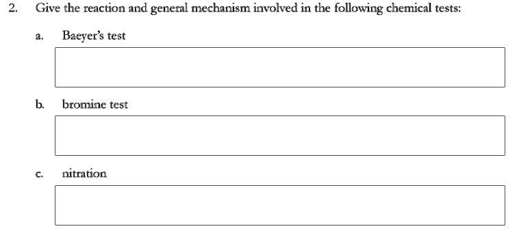 give the reaction and general mechanism involved in the following ...