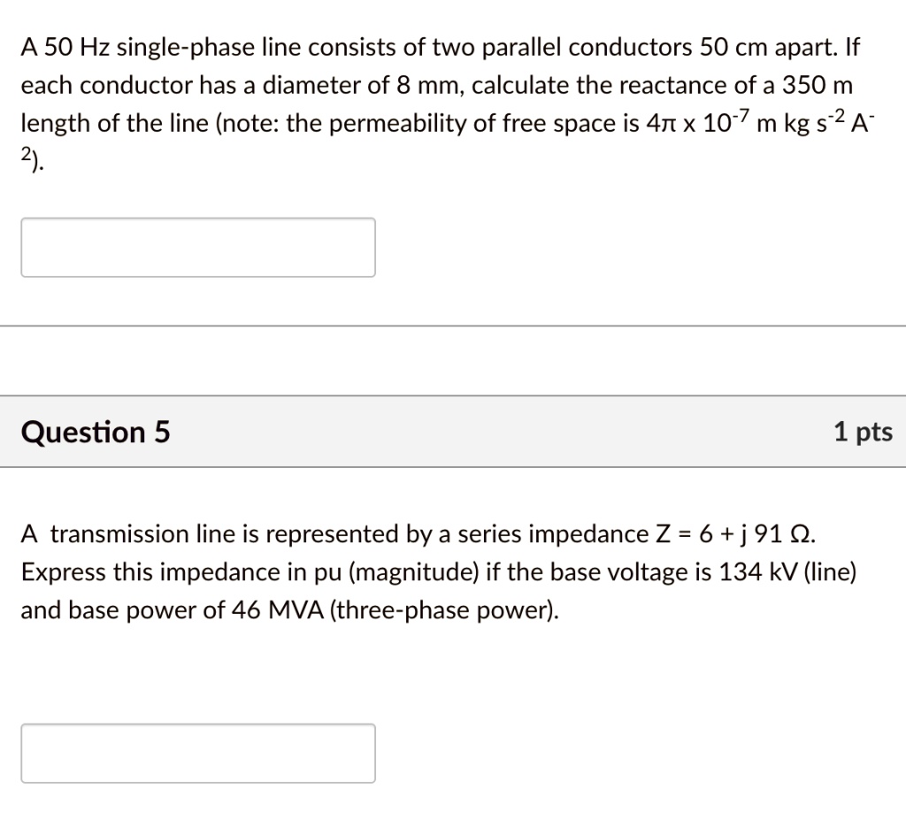 A 50 Hz single-phase line consists of two parallel conductors 50 cm ...