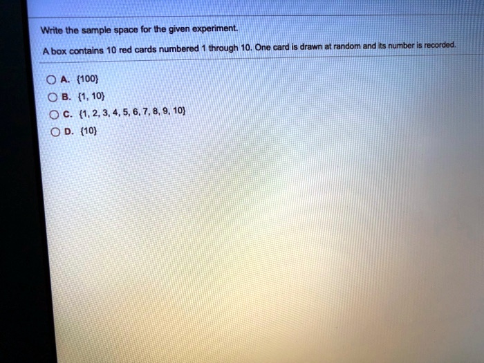 writo the sample space for the given experiment through 10 one card drawn at random and its ...