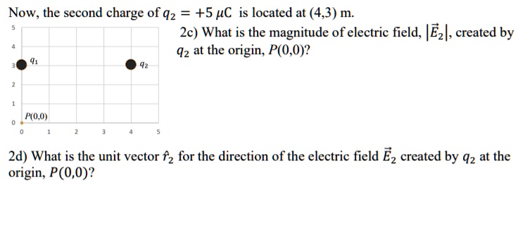 SOLVED: Now, the second charge of 42 + 5 pC is located at (4,3) m. 2c ...