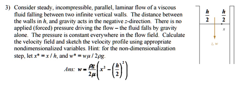SOLVED: 3) Consider steady, incompressible, parallel, laminar flow of a ... SOLVED: 3) Consider steady, incompressible, parallel, laminar flow of a ...