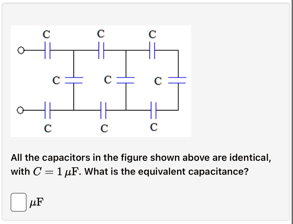 All the capacitors in the figure shown above are identical, with C = 1 ...