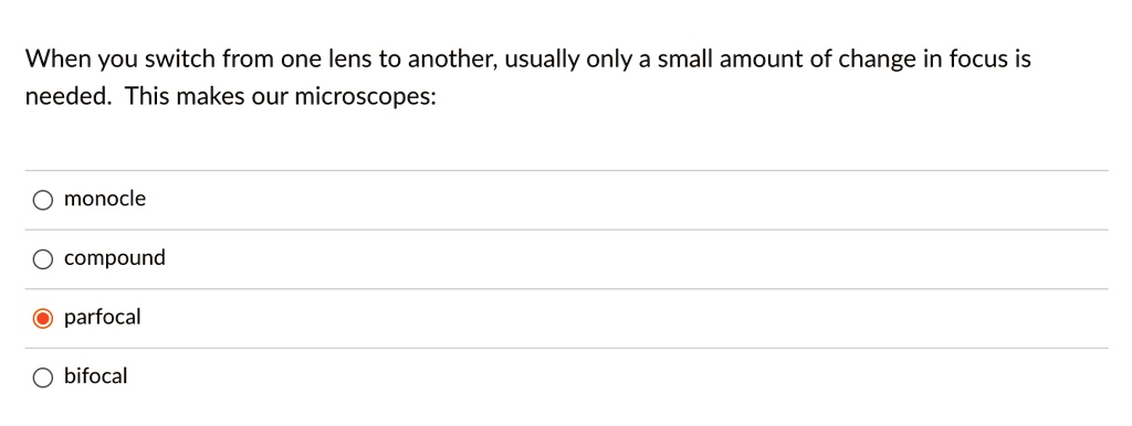 SOLVED: When you switch from one lens to another, usually only a small ...