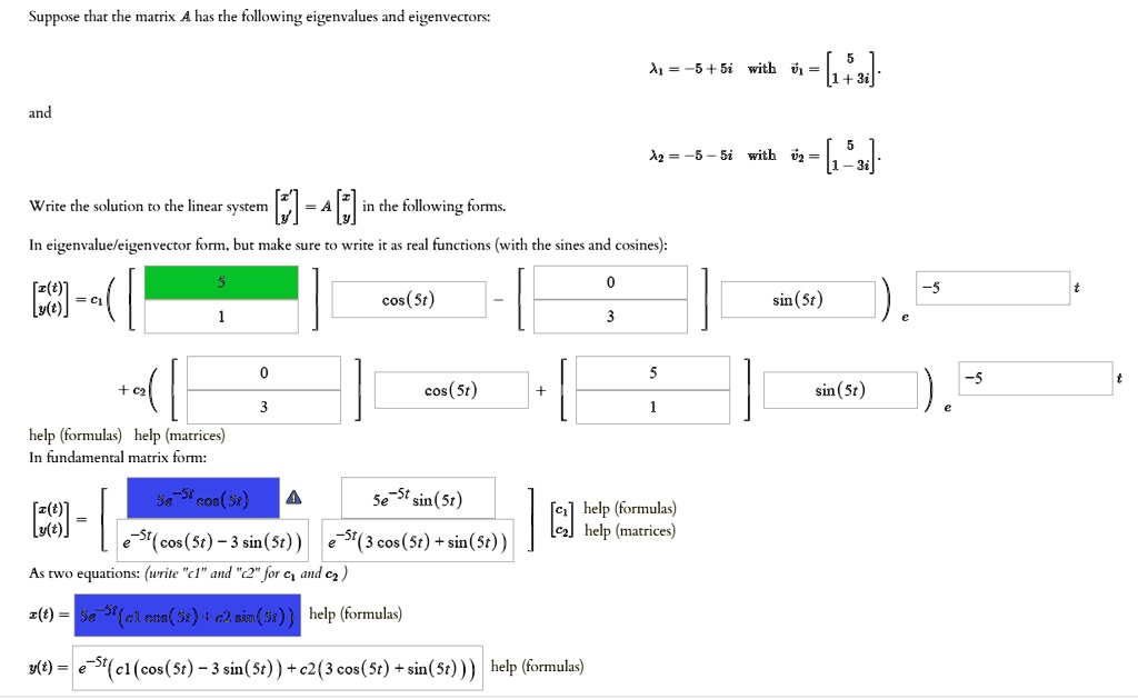 suppose char che marrix has che following eigenvalues and eigenvecrors ...