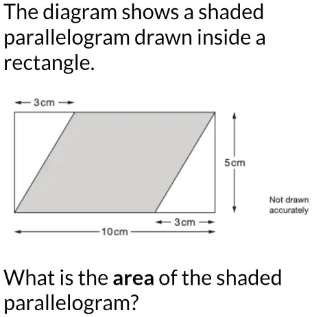 SOLVED: The diagram shows a shaded parallelogram drawn inside a ...